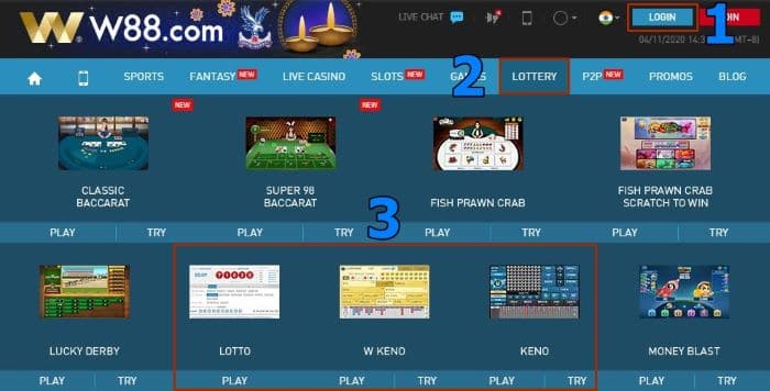 How to Play Free Lottery Online: E-lotto Login at W88