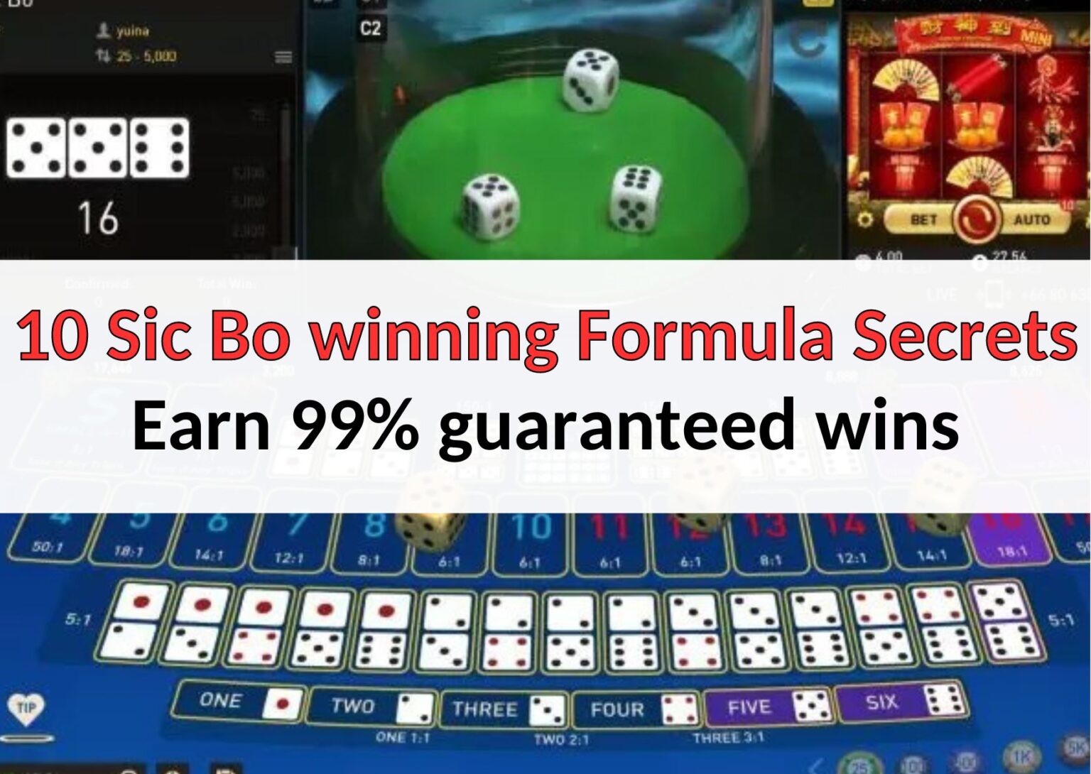 3 Sic Bo strategies + 2 winning Sic Bo betting strategies