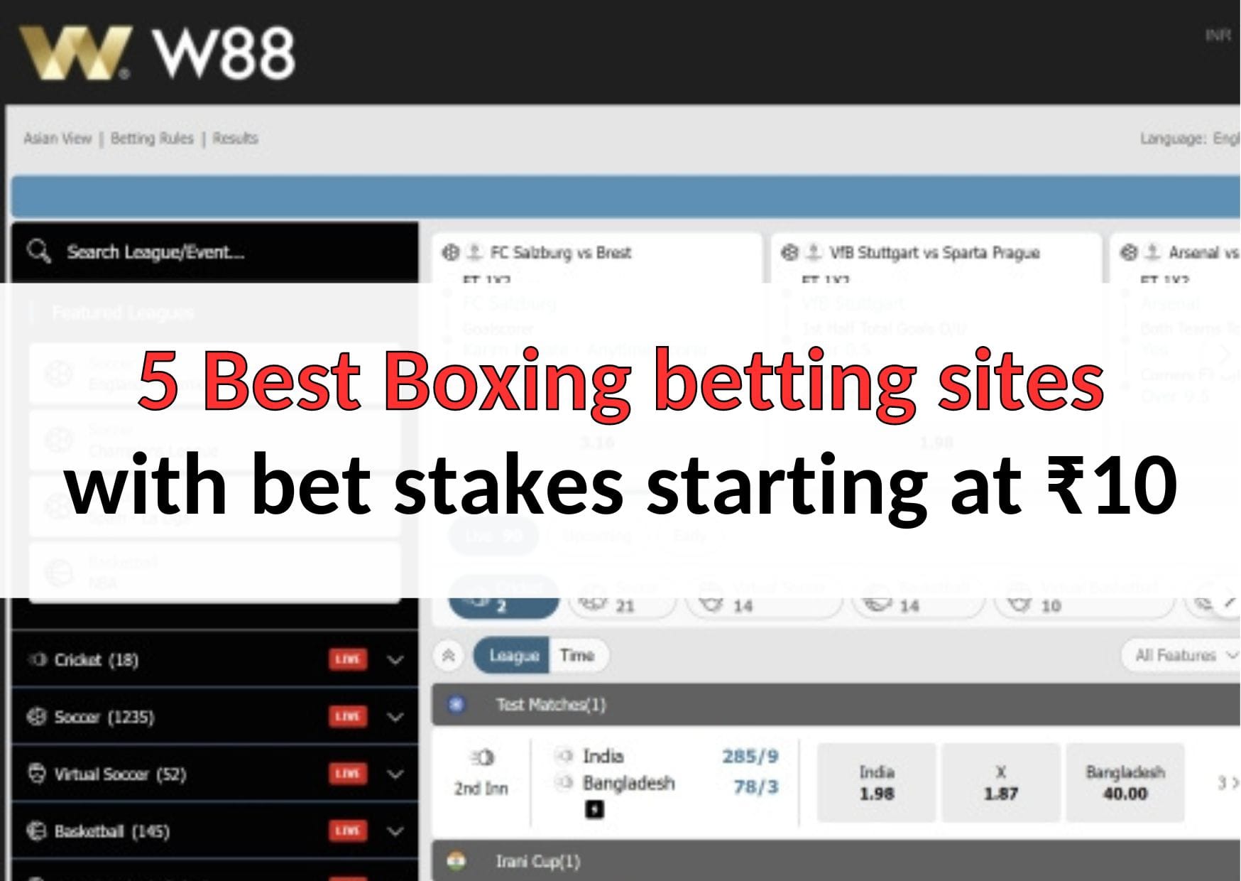 5 Best Boxing betting sites with bet stakes starting at ₹10