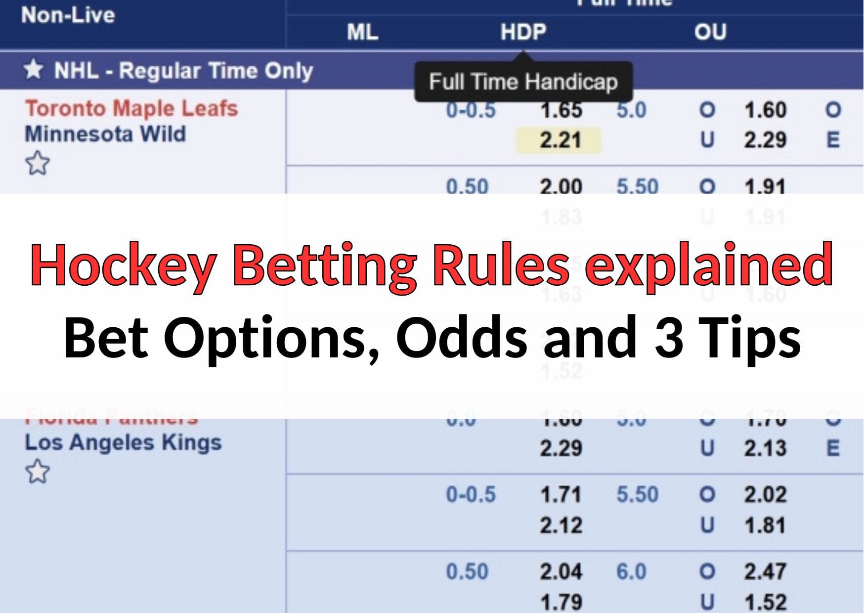 Hockey Betting Rules explained: Bet Options, Odds and 3 Tips