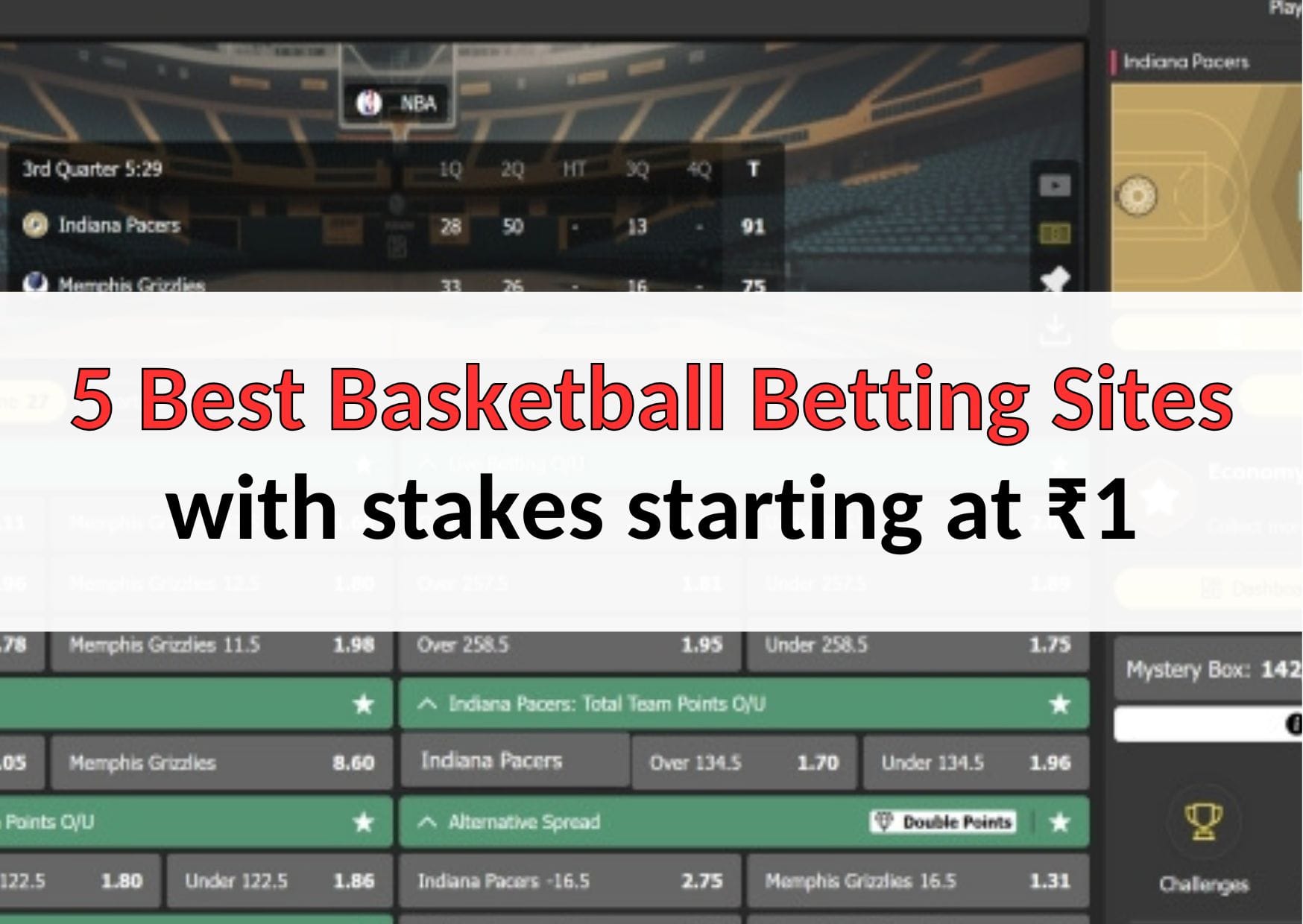 5 Best Basketball Betting Sites with stakes starting at ₹1