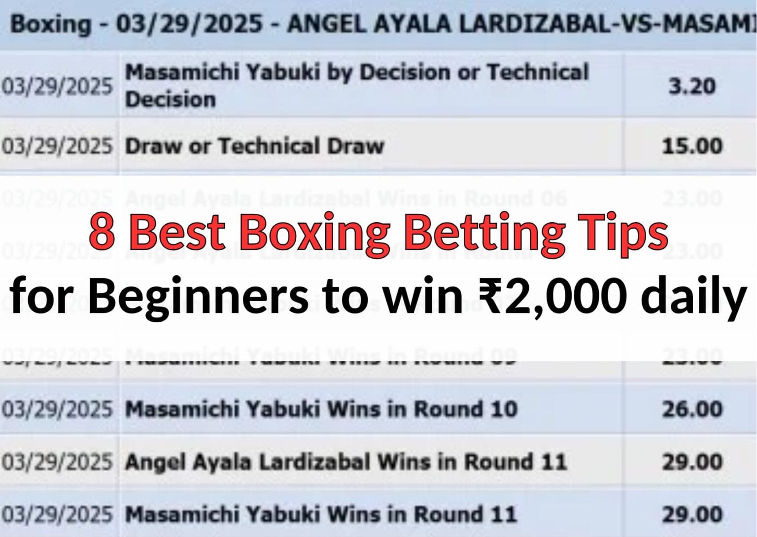 8 Best Boxing Betting Tips for Beginners to win ₹2,000 daily