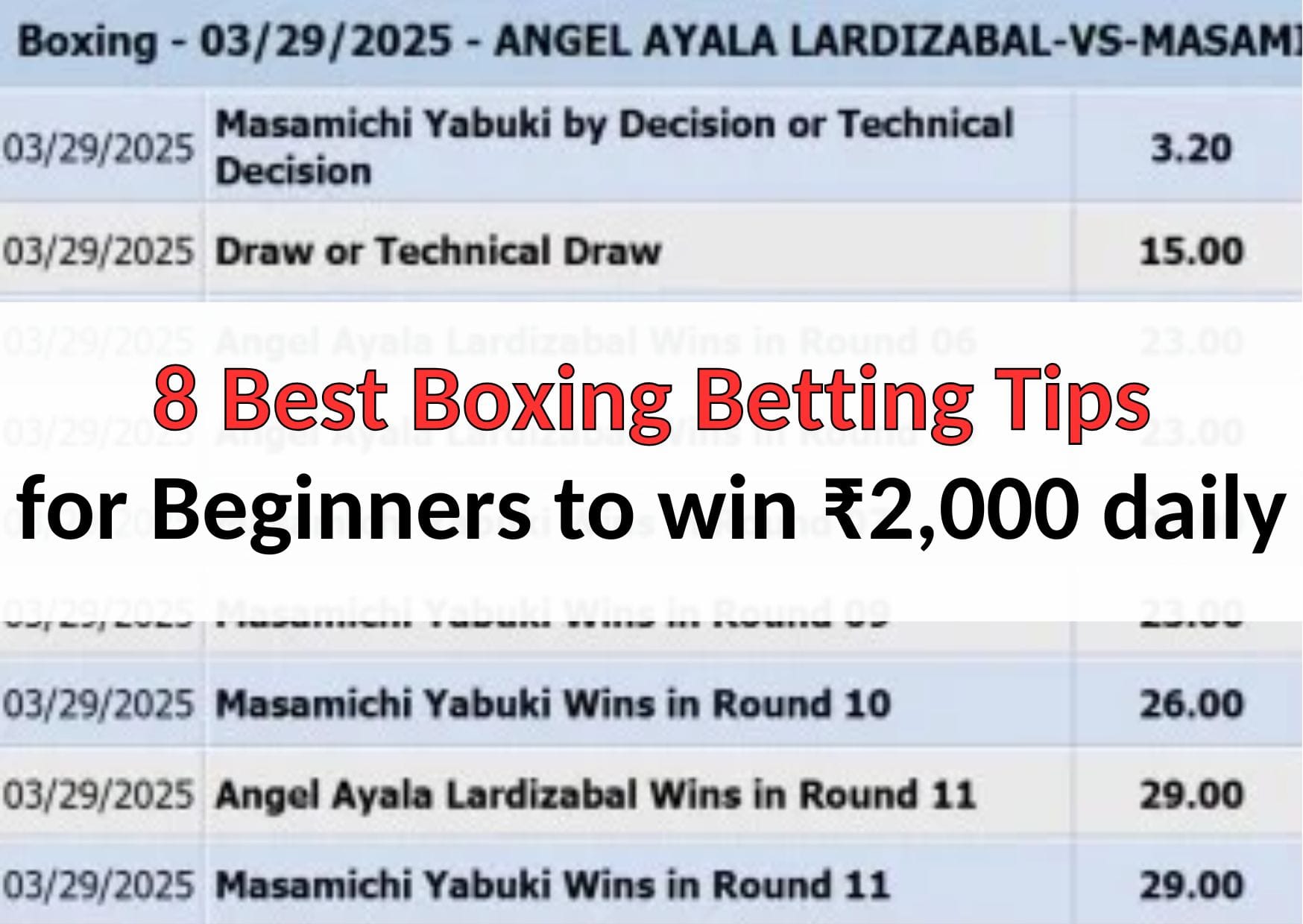 8 Best Boxing Betting Tips for Beginners to win ₹2,000 daily